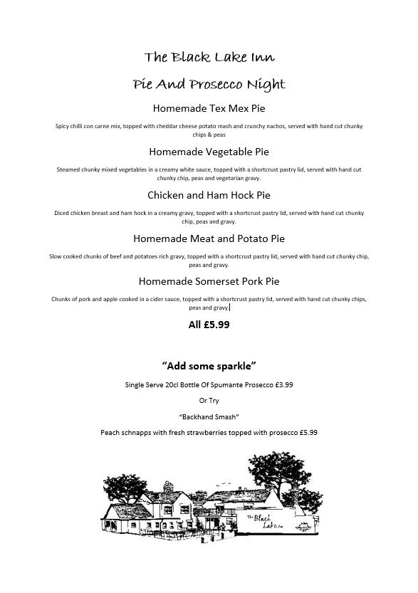 Menu at The Black Lake Inn pub & bar, Stoke-on-Trent