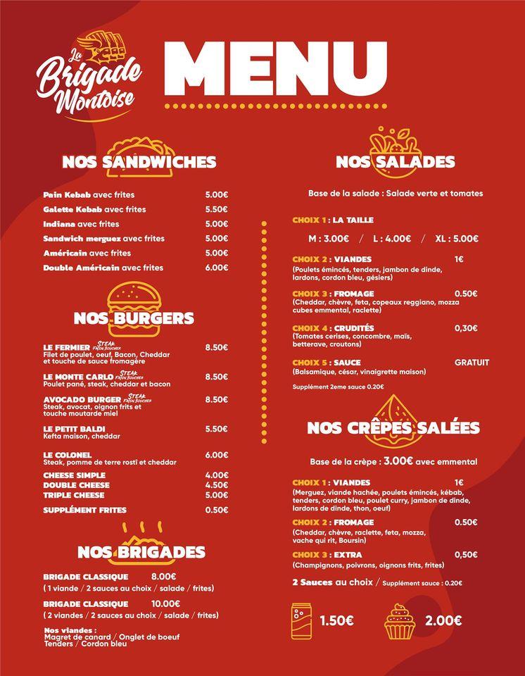 Menu au La Brigade Montoise restaurant, Mont-de-Marsan