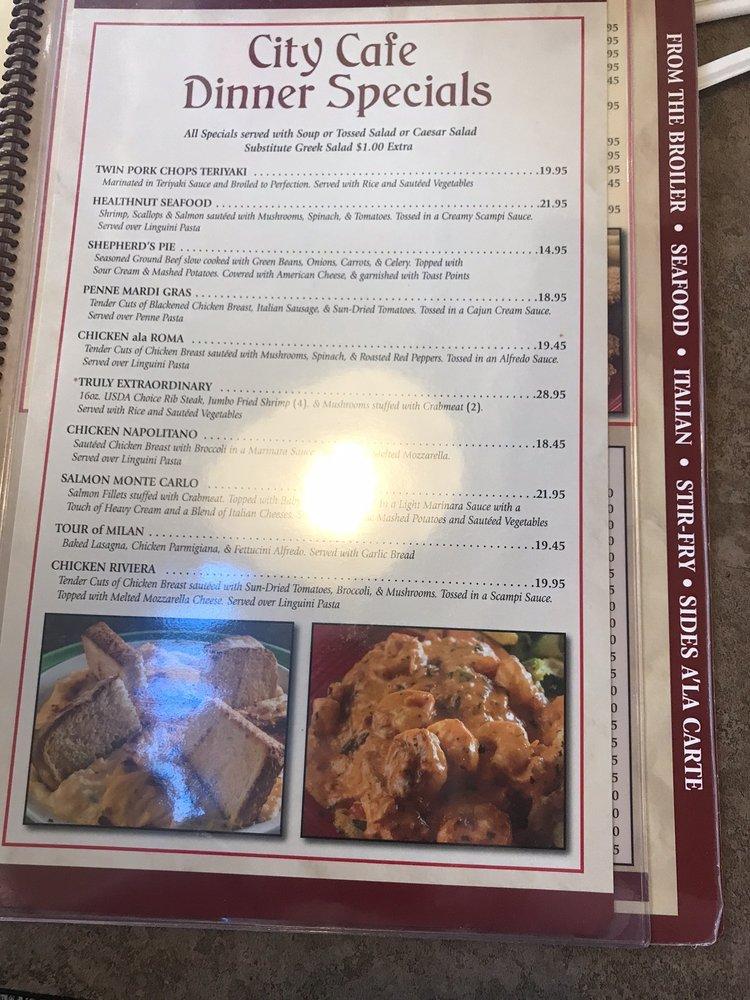 Menu at City Cafe Diner, Cleveland