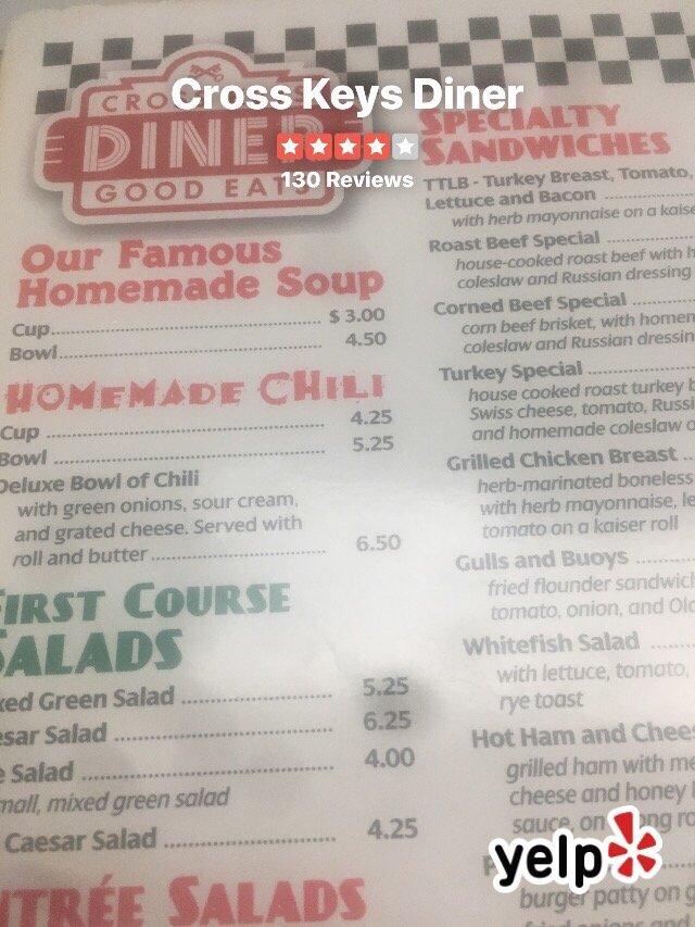 Menu at Cross Keys Diner restaurant, Doylestown