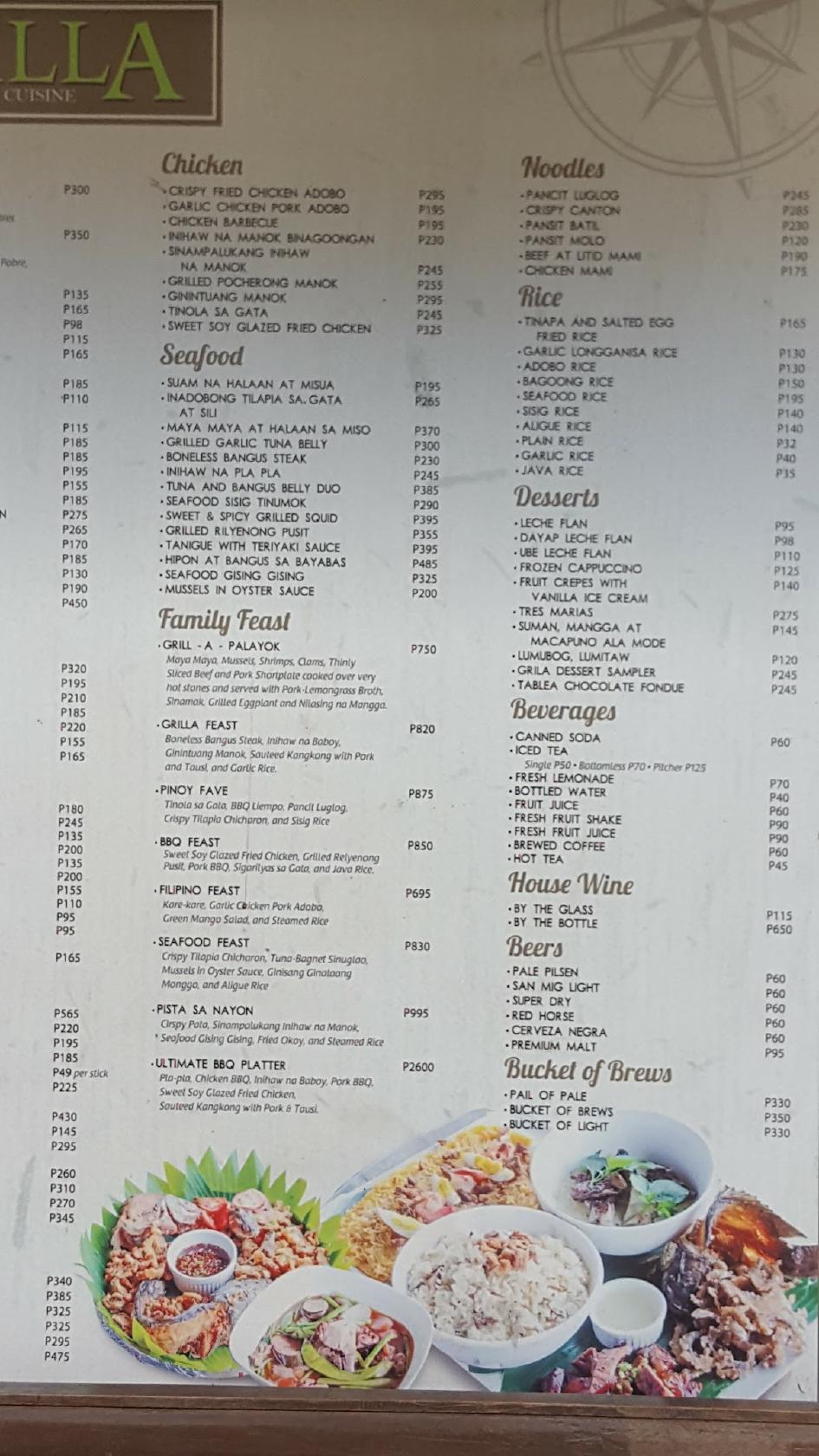 Menu at Grilla The Old Spaghetti House restaurant, Antipolo, 233 ...