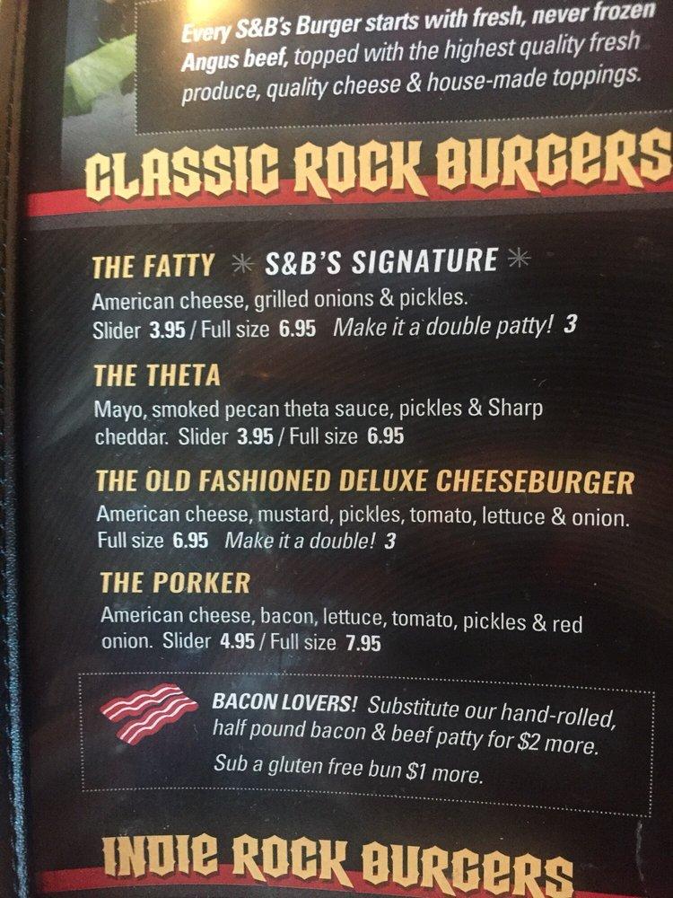 Menu at S&B's Burger Joint - West Edmond pub & bar, Edmond, NW 192nd St