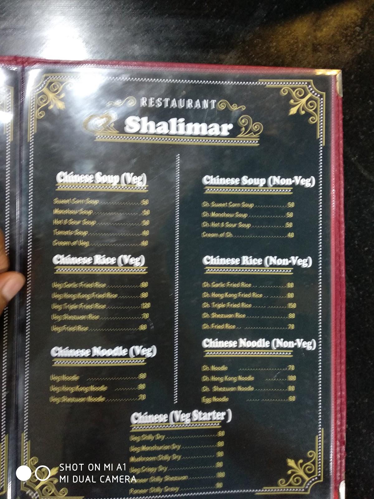 Menu at Shalimar Hotel And Family Restaurant, Domariyaganj