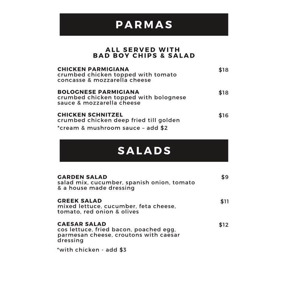 Menu at Albion Pizza restaurant, Brunswick West