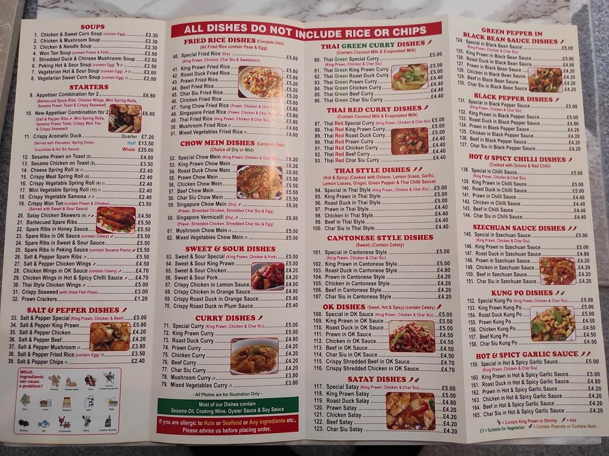 Menu at Harbour City fast food, Preston