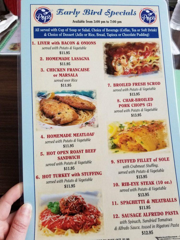 Menu at Pop's Family Restaurant, Milford