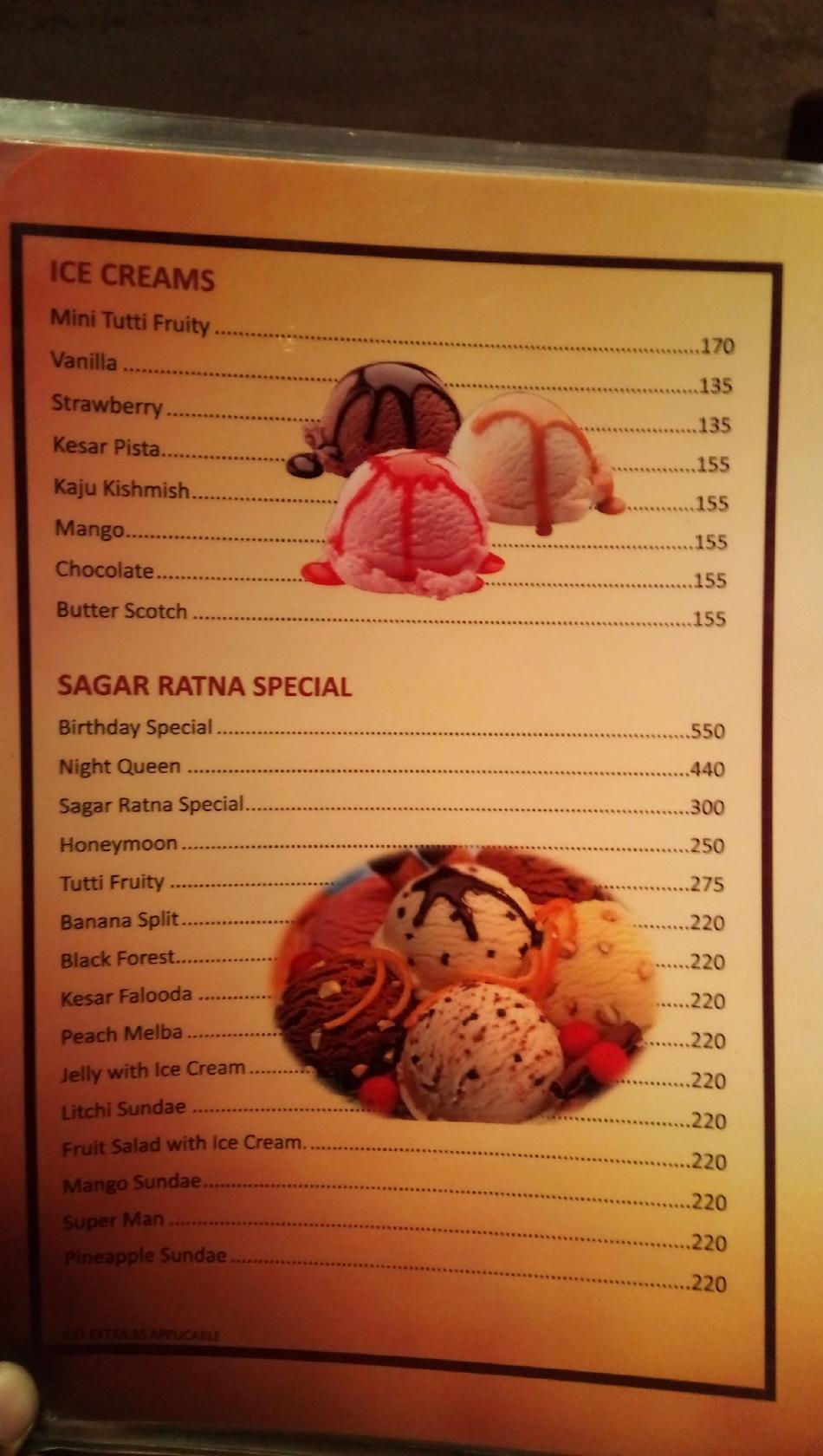 Menu at Sagar Ratna, Chandigarh, Shop No 314
