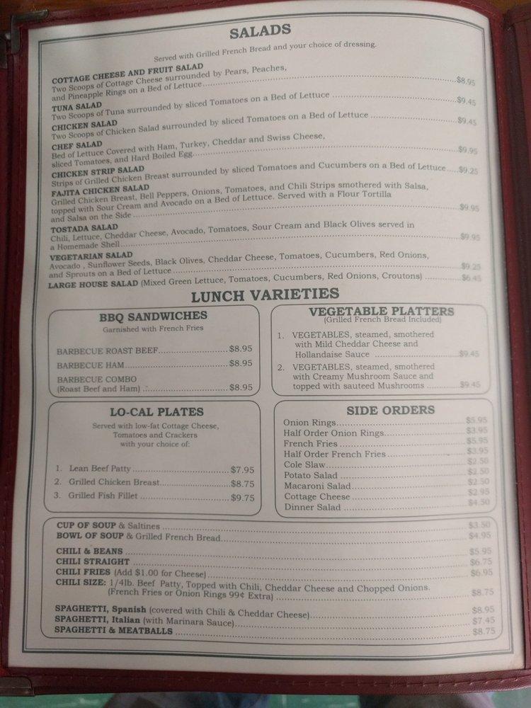 Menu at Snooty Fox restaurant, Laguna Hills