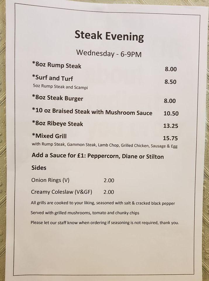 Menu at New Inn pub & bar, Roughton