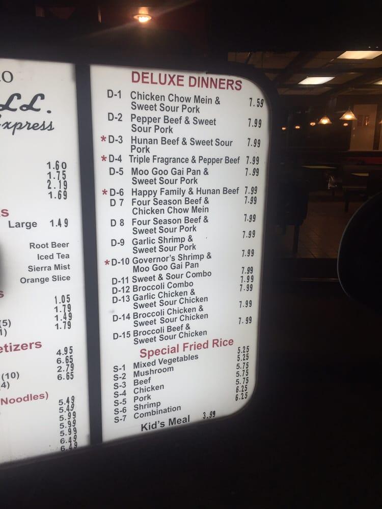 Menu at Egg Roll Express restaurant, Tulsa, S Peoria Ave