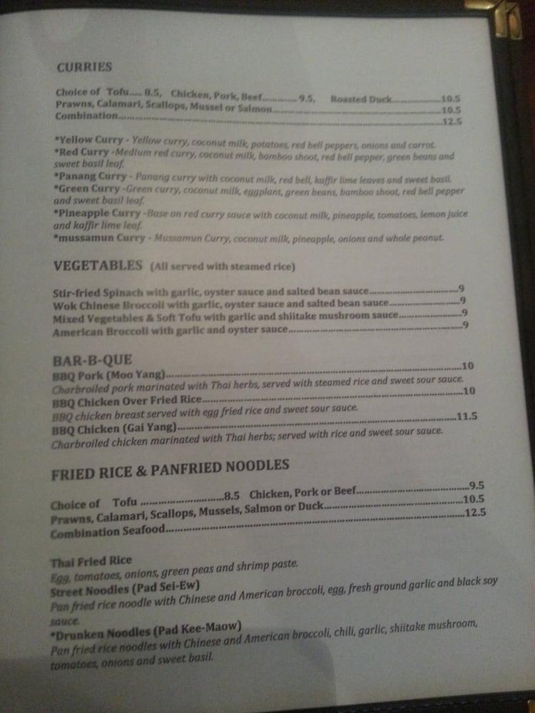 Menu at Thai Osha Restaurant, Pleasant Hill