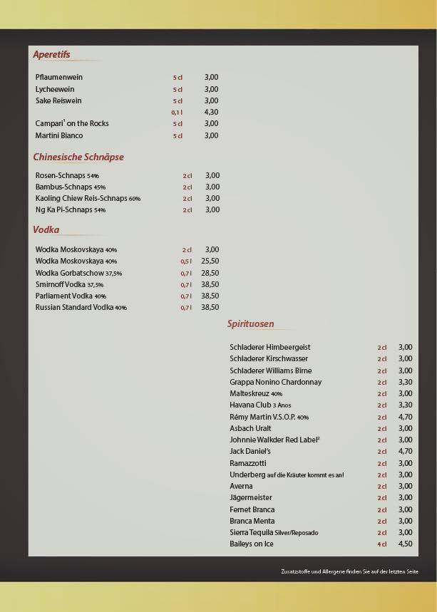 Speisekarte von Colala restaurant, Baden-Baden