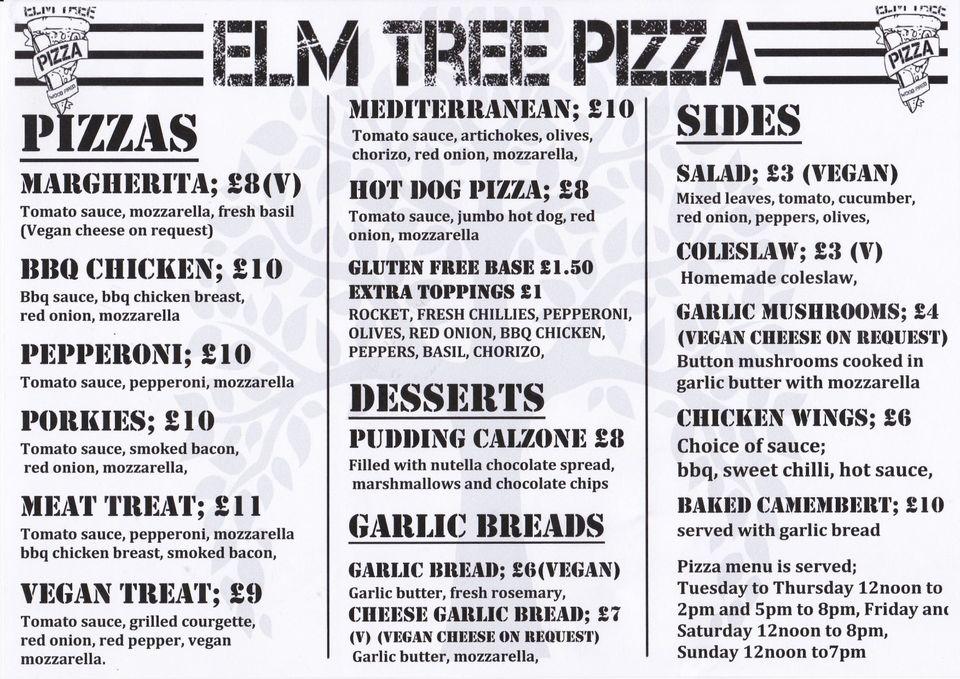 Menu at The Elm Tree pub & bar, Heath