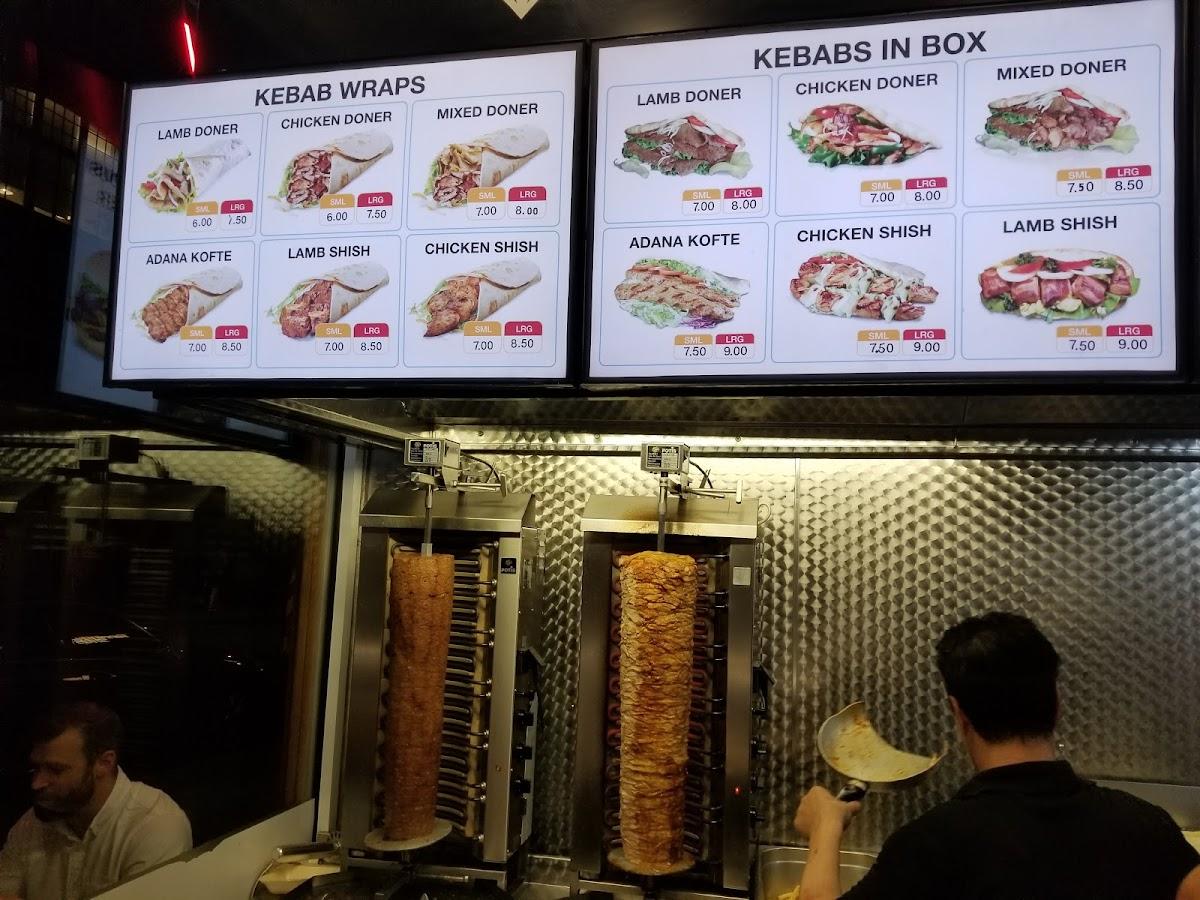 Menu at Crystal Kebab fast food, London, 2B York Wy