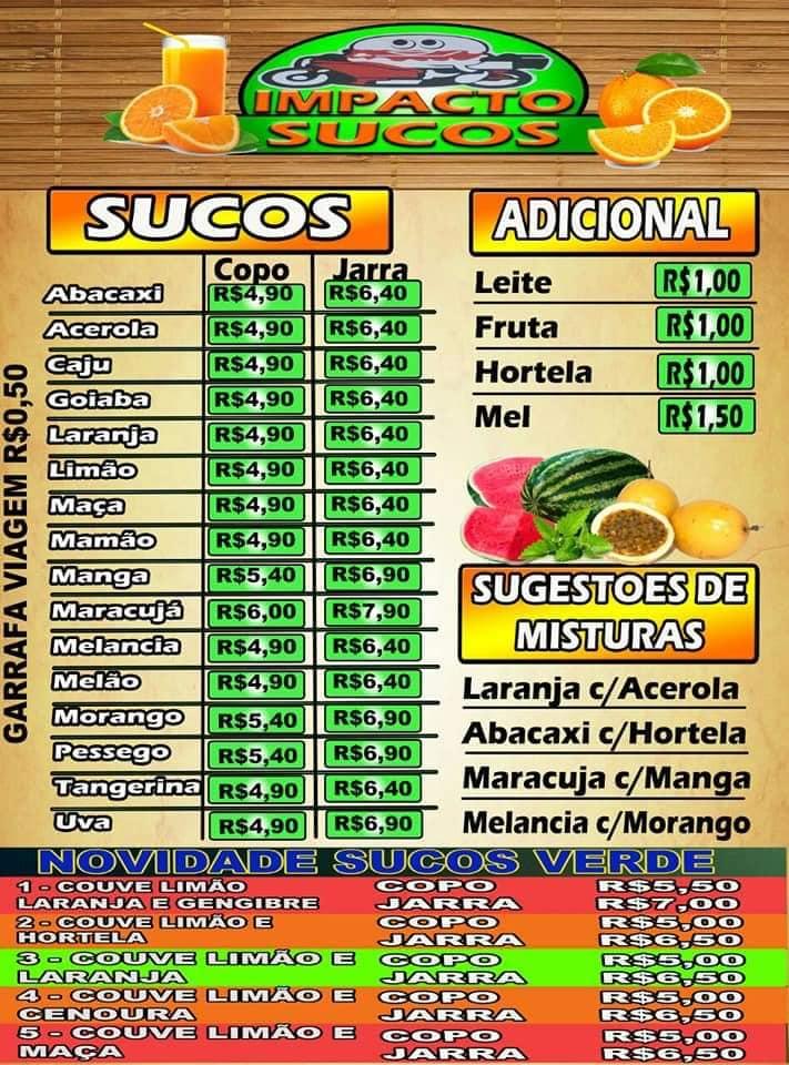 Menu em Impacto lanche restaurante, Marília