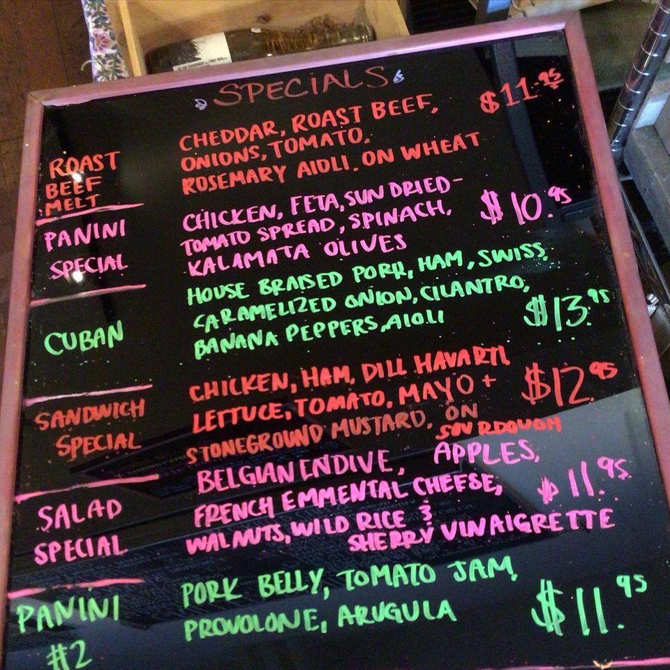 Menu at Old World Deli restaurant, Bellingham, N State St
