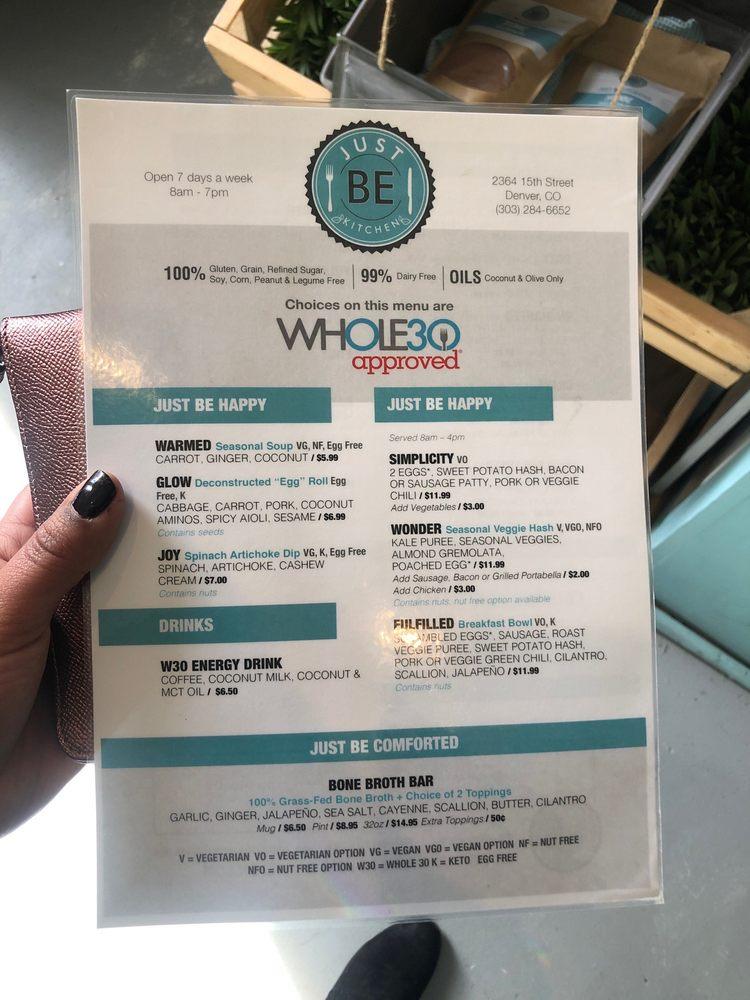 Menu at Just BE Kitchen - Lohi restaurant, Denver