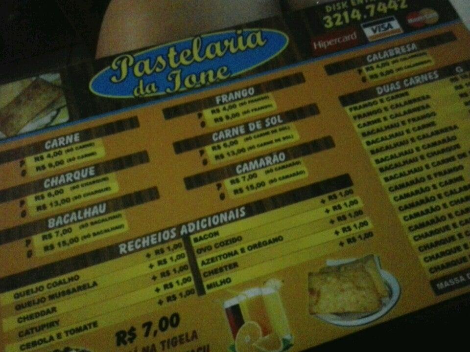 Menu em Pastelaria da Ione pub & Bar, João Pessoa
