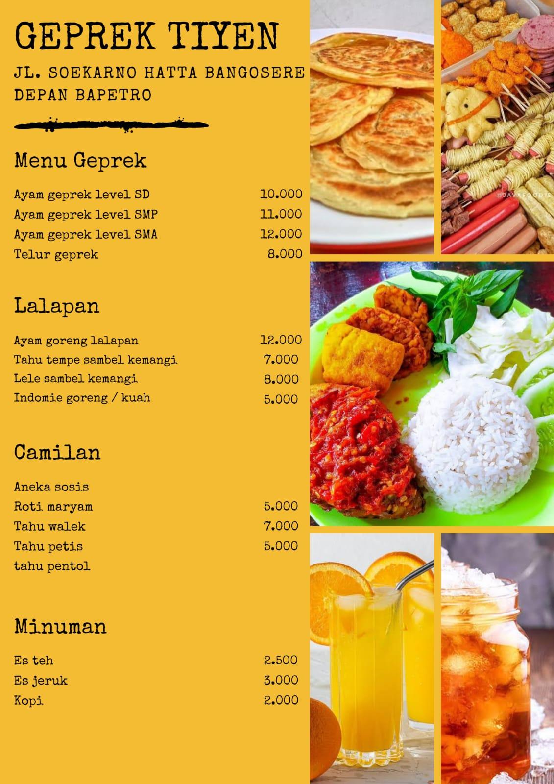 Menu at Ica Alenchika restaurant, Jajag