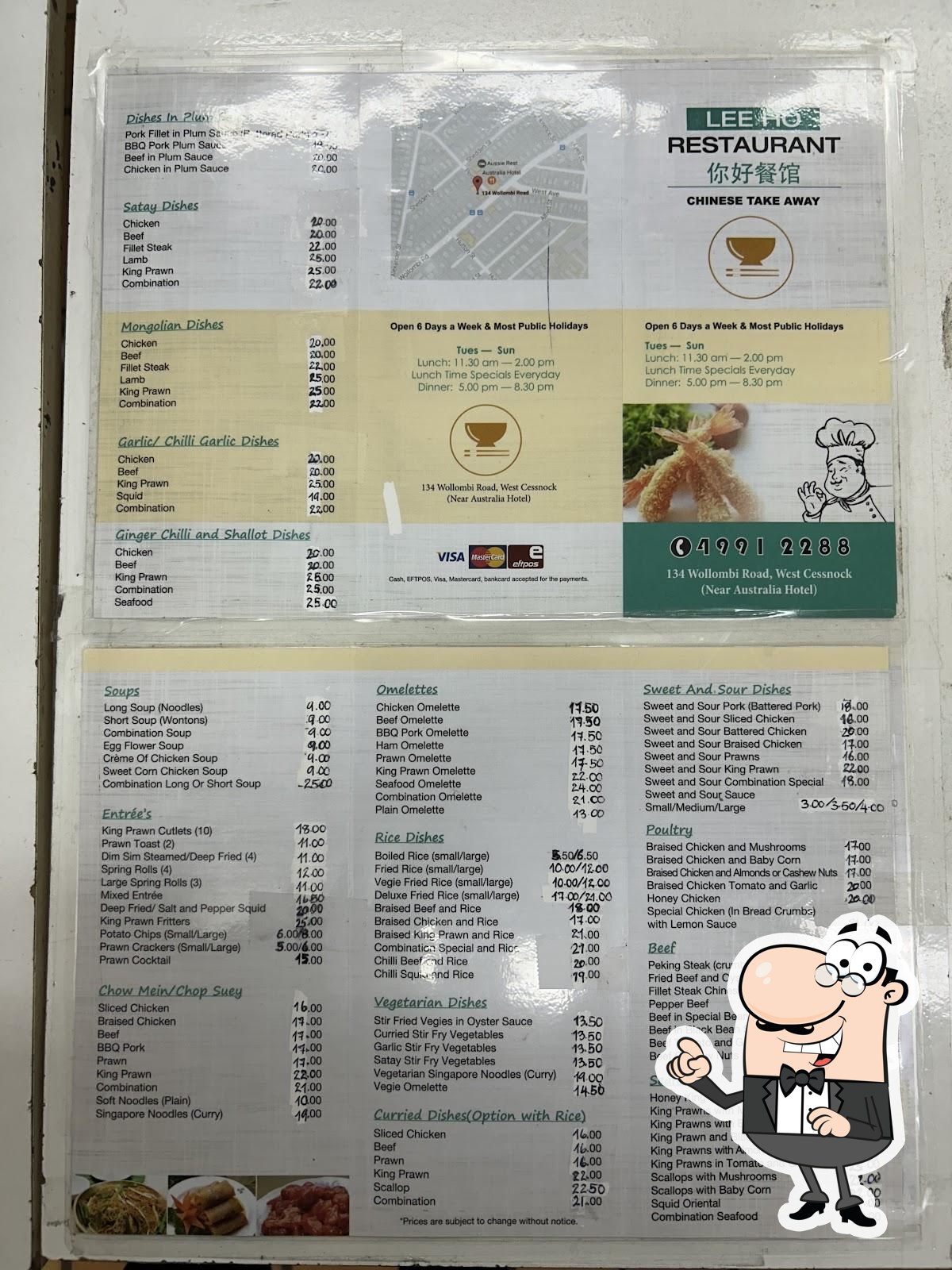Lee Ho Restaurant, Cessnock - Restaurant menu, prices and reviews