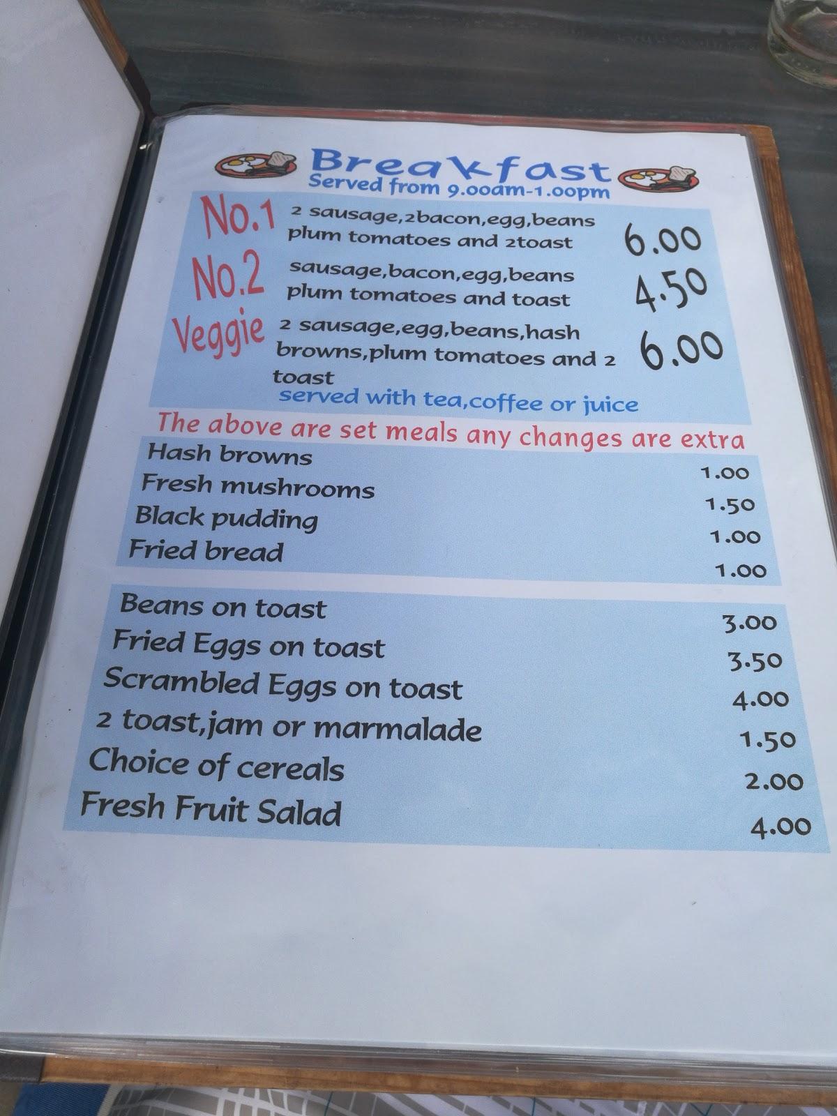 Menu at Rope and Anchor pub & bar, Cala Bona, Passeo Del Moll 13