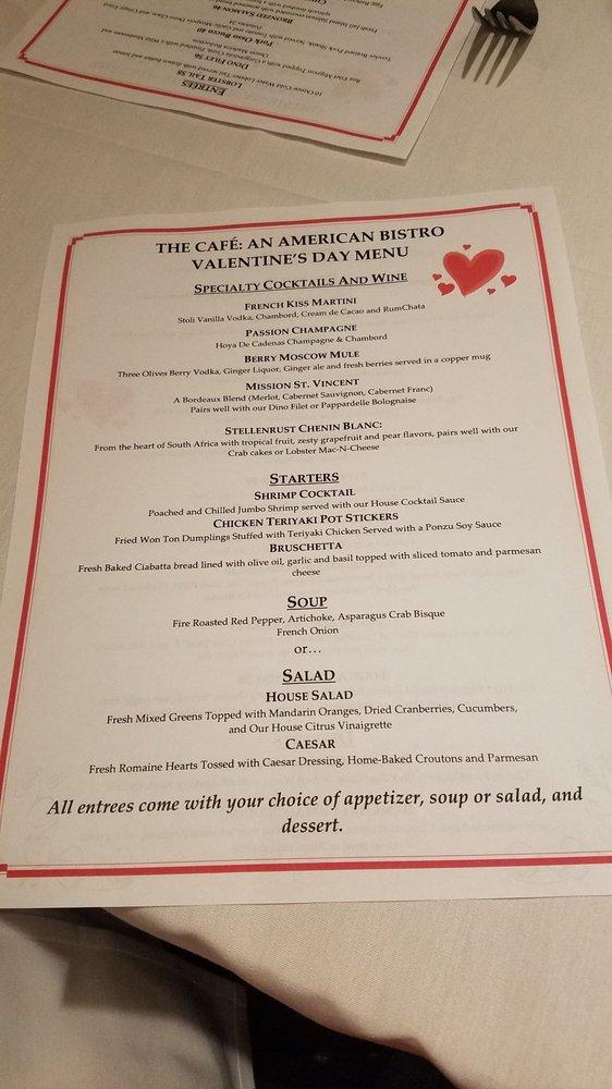 Menu at The Cafe: An American Bistro, Wilkes-Barre, Highway 315 Blvd