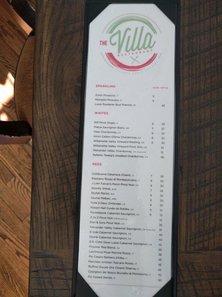 Menu at The Villa Harlequin pub & bar, Lake Charles