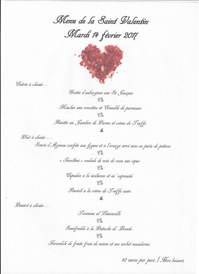 Menu au Villa Paradis'O restaurant, Mougins