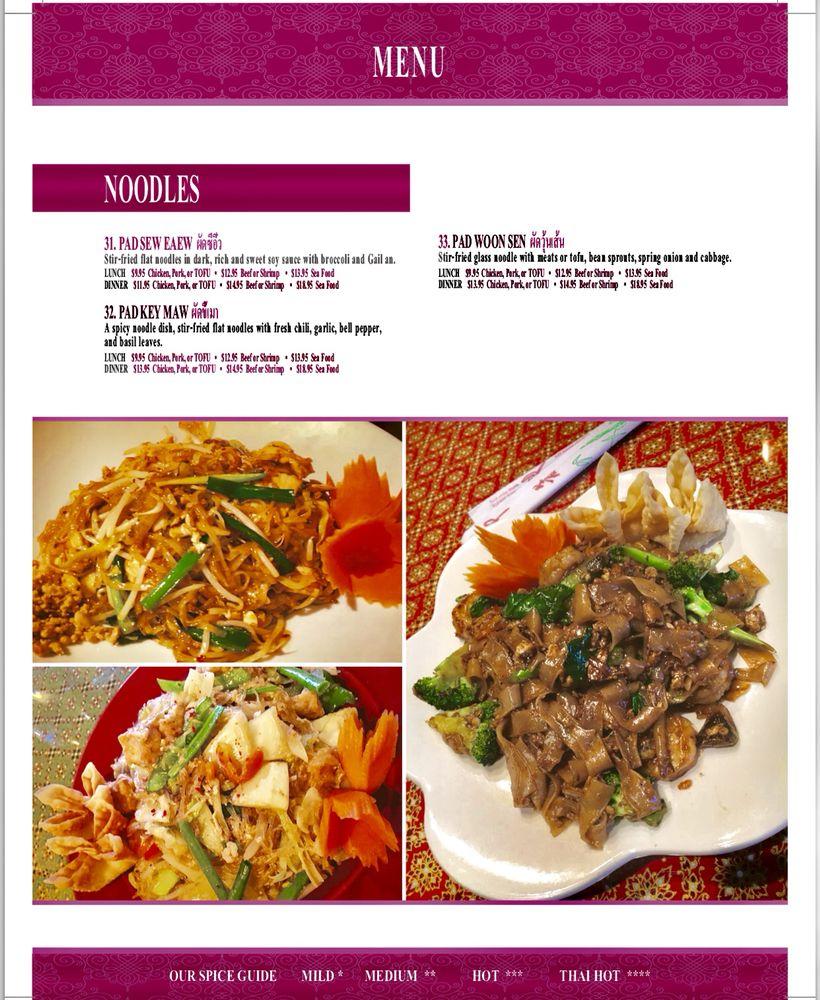 Menu at Mali Thai Bistro restaurant, Lee's Summit