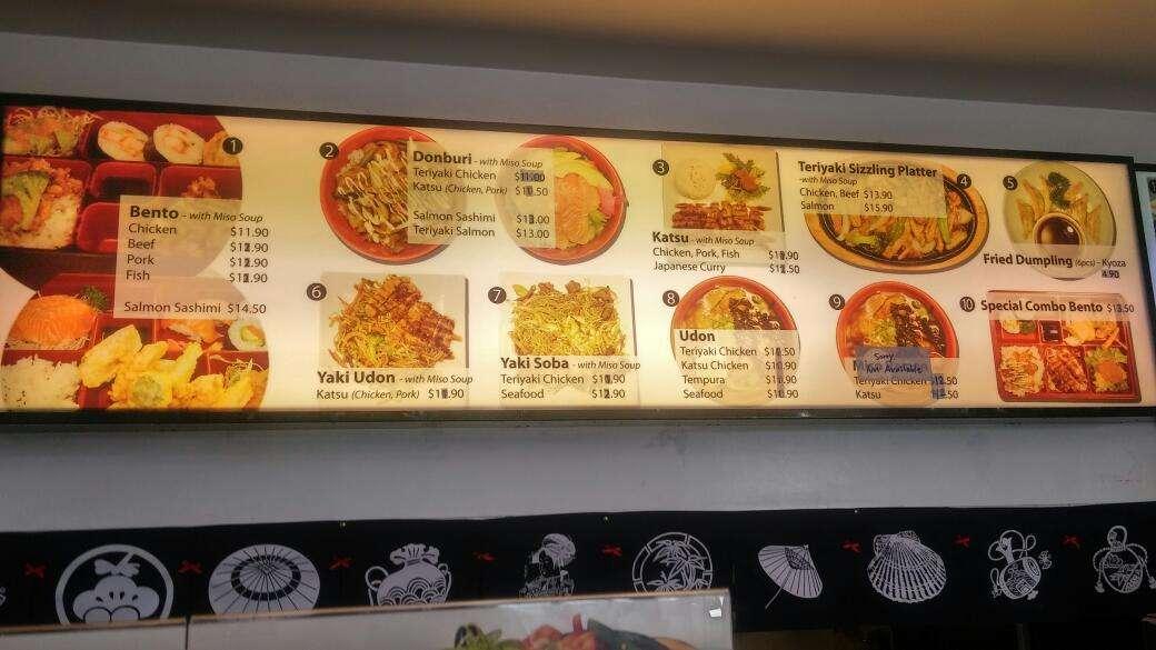 Menu at Manna Sushi, Auckland, The Hub