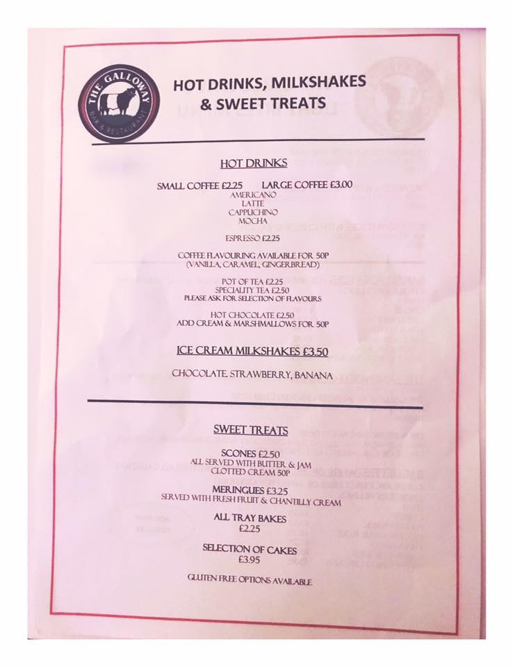 Menu at The Galloway Bar & Restaurant, Portpatrick