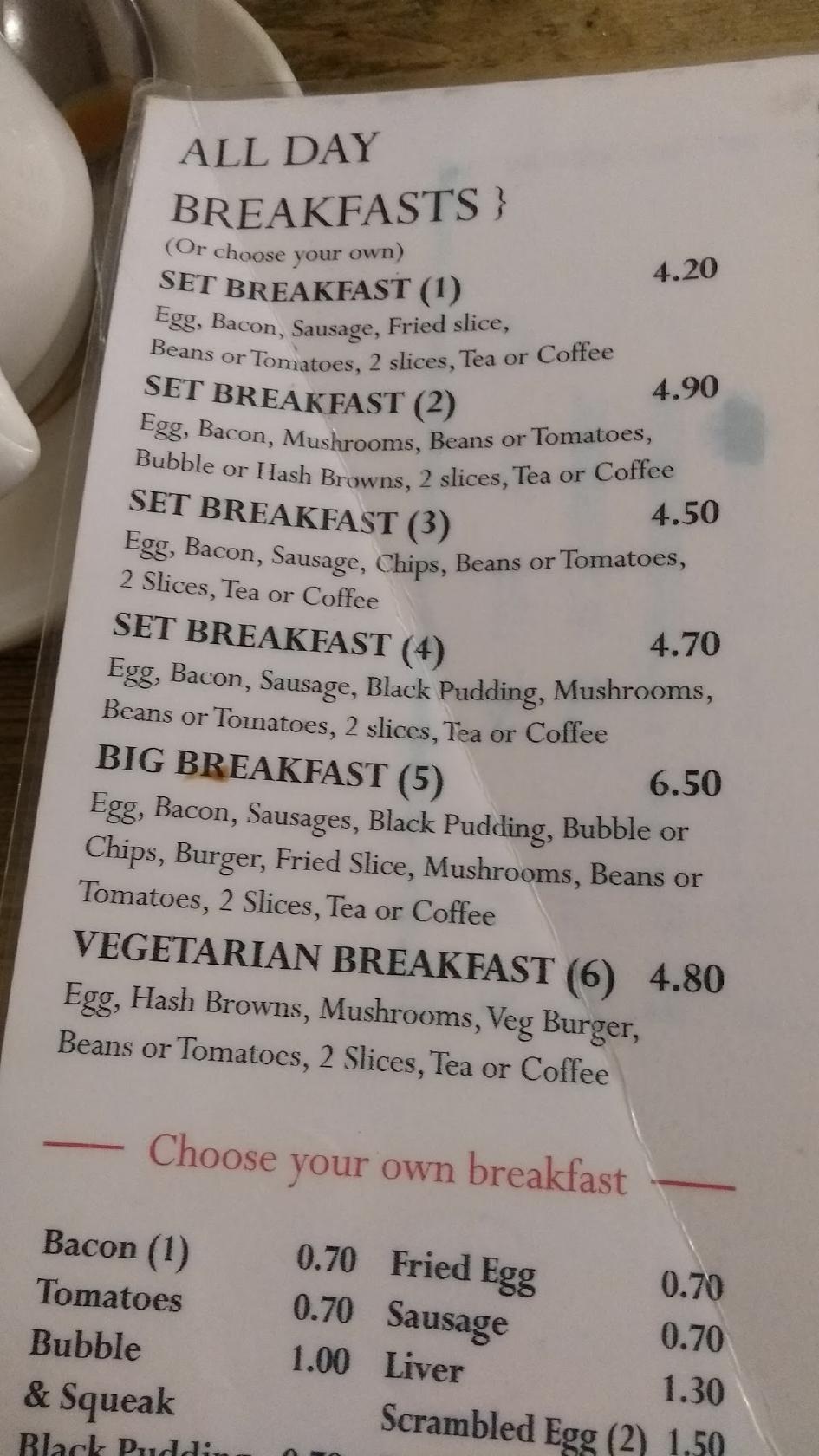 Menu at Caterham Cafe & Bistro, Caterham