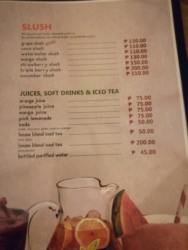 Menu at Koko Buri restaurant, Mabalacat, Berthapil III