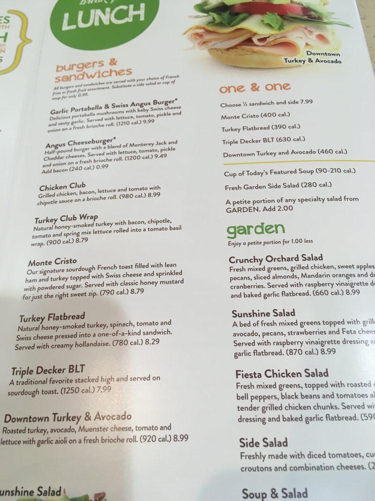 Menu at Scramblers restaurant, Lewis Center