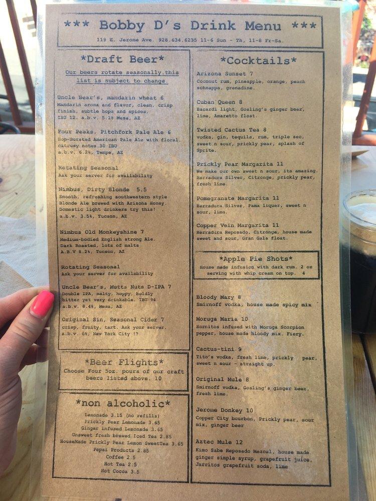 Menu at Bobby D's BBQ, Jerome