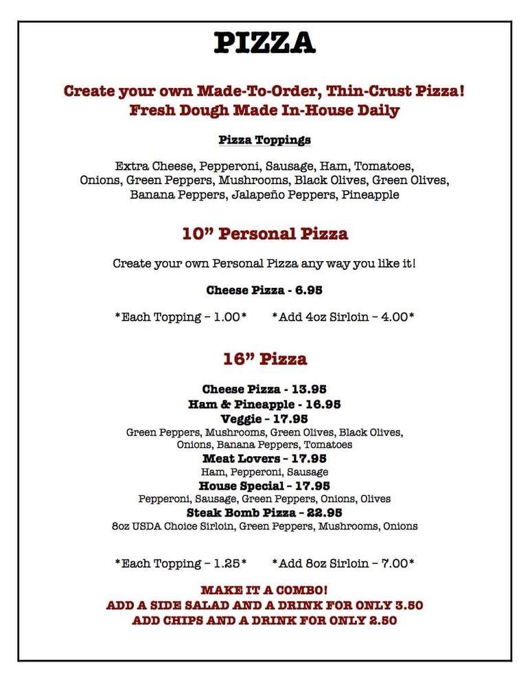Menu at Cheap Shots On Main pub & bar, Raeford
