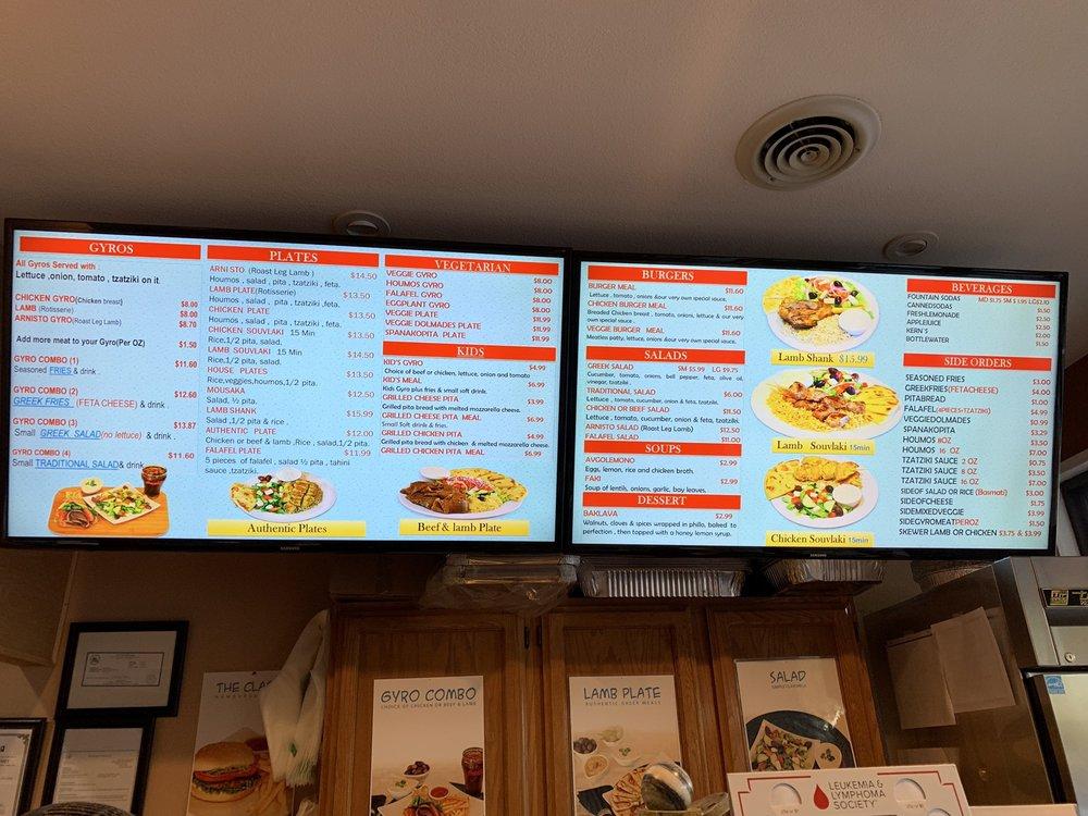 Menu at Gyro World restaurant, Kirkland