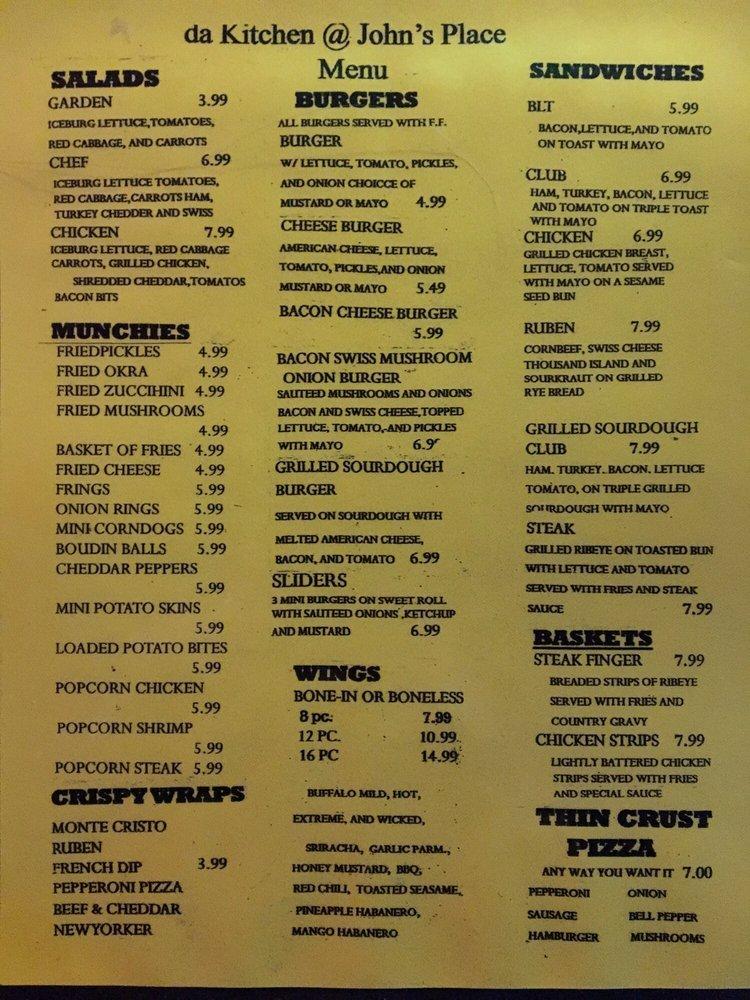 Menu at John's Place pub & bar, Houston, Louetta Rd Suite E