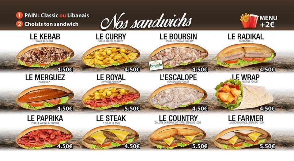Menu au Le Select restaurant, Longueau