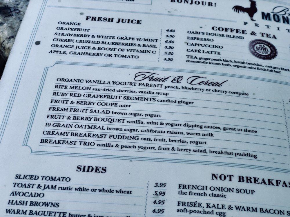Menu at Mon Ami Gabi steakhouse, Las Vegas, S Las Vegas Blvd South