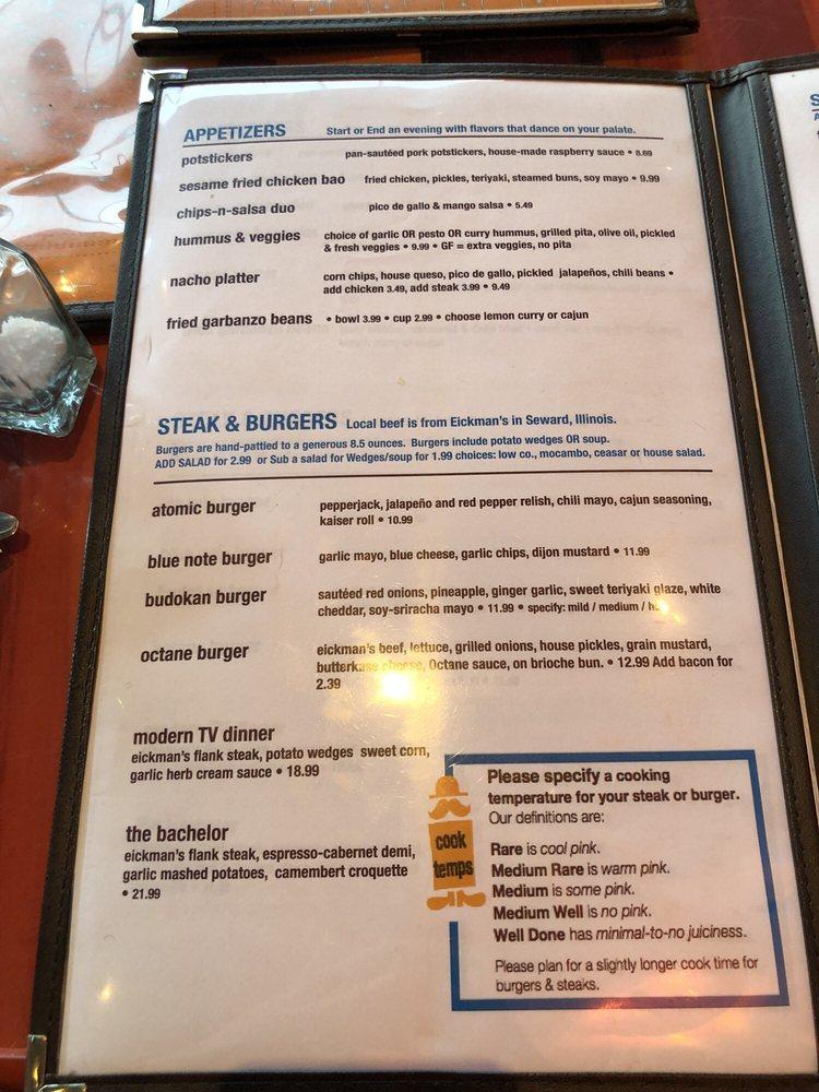 Carta del pub y bar Octane RKFD, Rockford