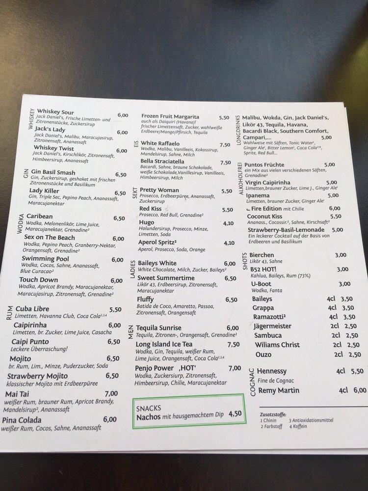 Menu at Punto pub & bar, Ellwangen