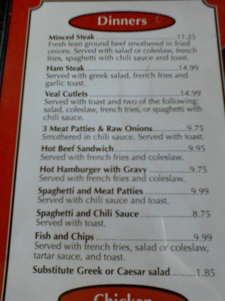 Menu at Red Top Drive Inn fast food, Winnipeg