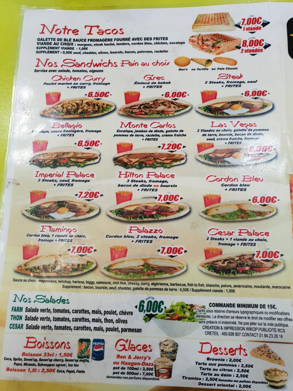 Menu at Royal food restaurant, Morangis