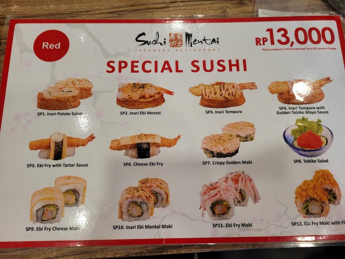 Menu at Sushi Mentai Funtastico Bintaro Emerald restaurant, South Tangerang