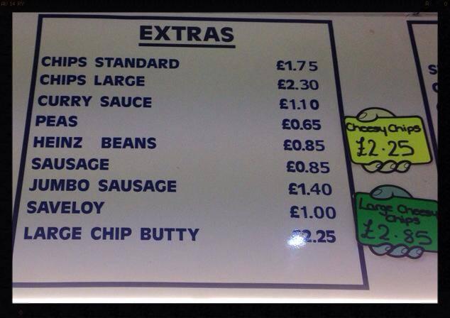 Menu at The Crispy Cod fast food, Redruth