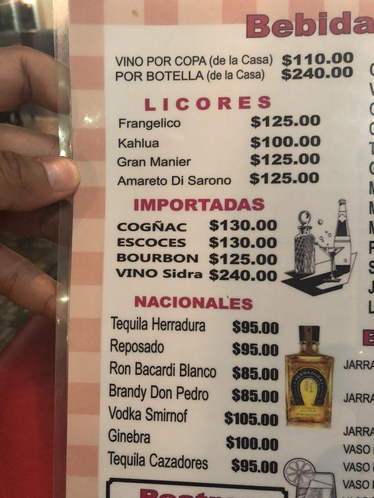 Carta del restaurante VITTORIO'S, Tijuana, C. del la Nieve 203