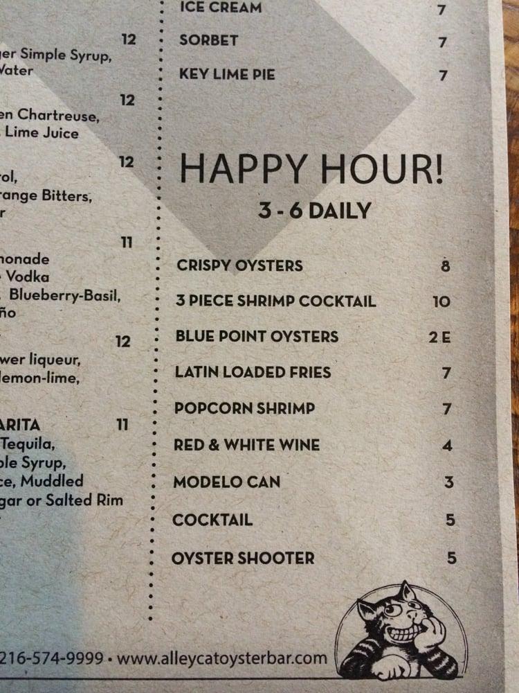 Menu at Alley Cat Oyster Bar, Cleveland
