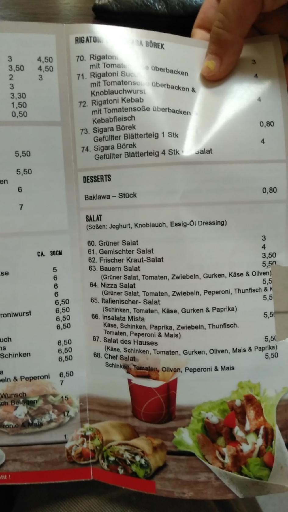 Speisekarte von Öz Gercek Kebabhaus restaurant, Saarbrücken