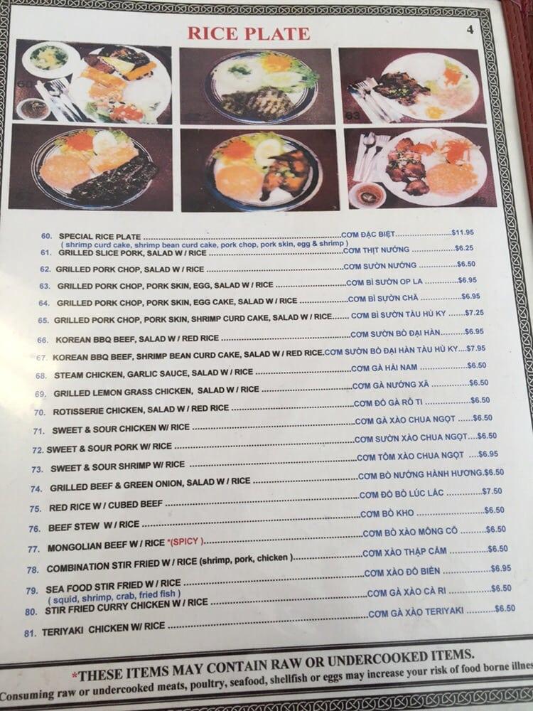 Menu at Pho King Eggroll II LLC restaurant, Goodyear